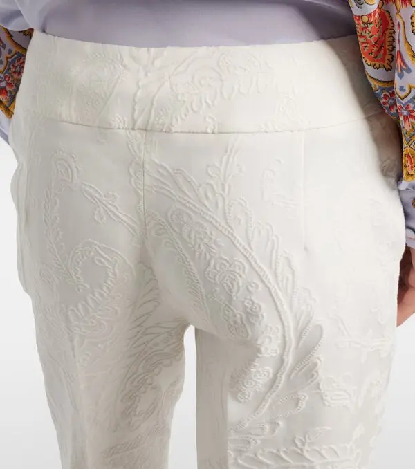 Etro Paisley Jacquard Cropped Flare Jeans