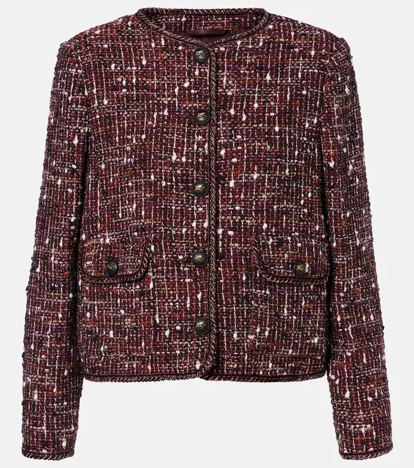 Etro Cropped Cotton-blend Bouclé Jacket - Multicoloured