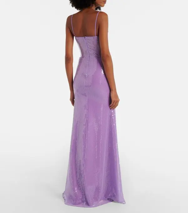 David Koma Sequined Corset Gown