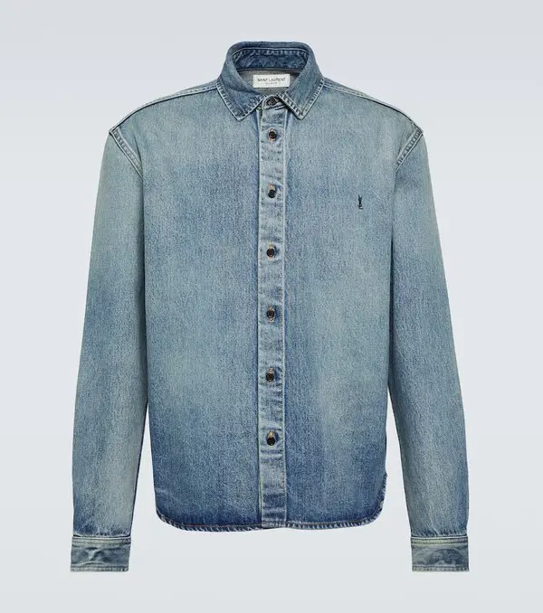 Saint Laurent Cassandre Denim Shirt - Blue