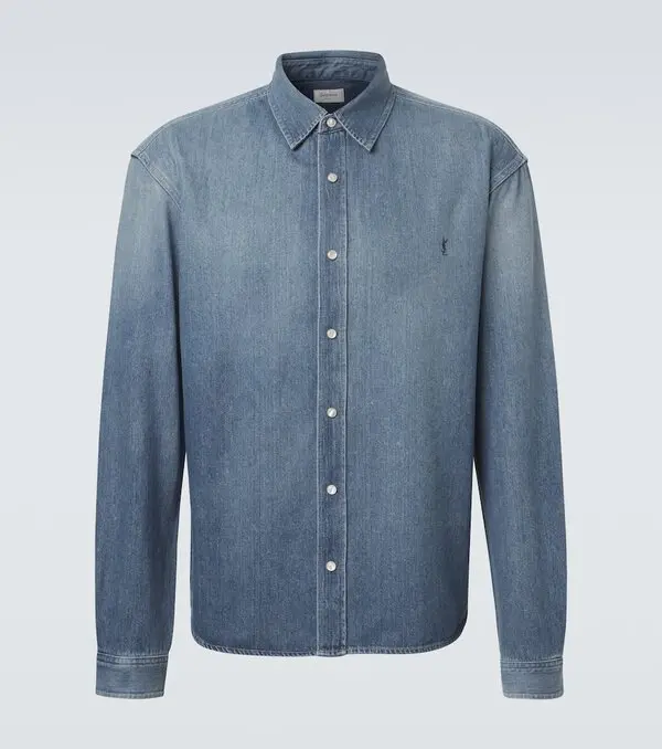 Saint Laurent Cassandre Denim Shirt - Blue