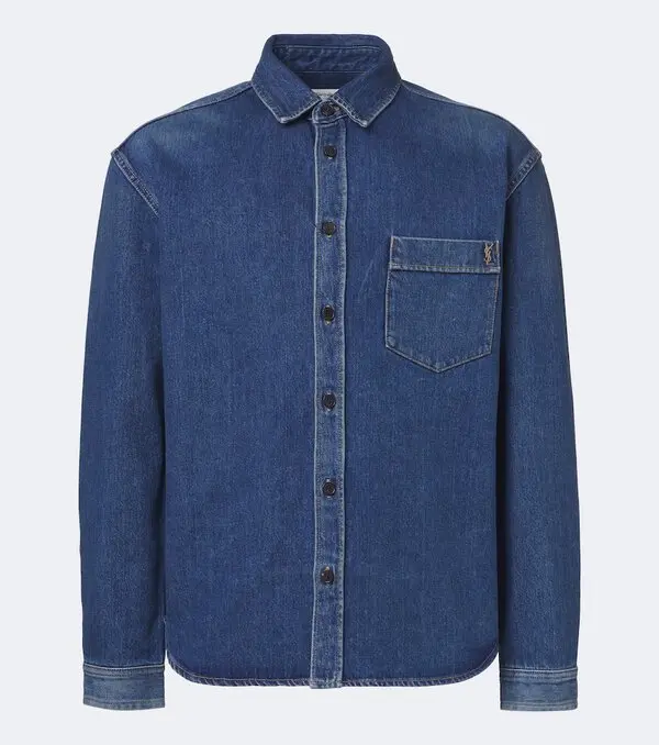 Saint Laurent Cassandre Denim Shirt - Blue