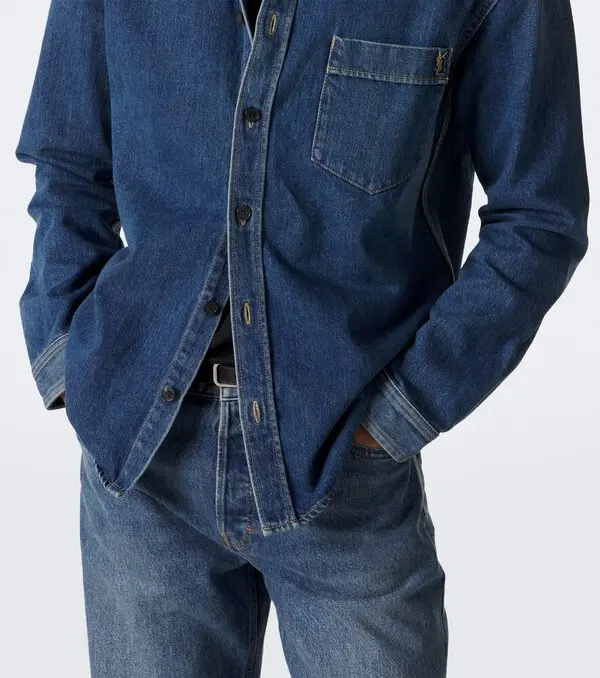 Saint Laurent Cassandre Denim Shirt - Blue
