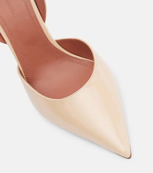 Amina Muaddi Holli 95 Patent Leather Slingback Pumps - Pink