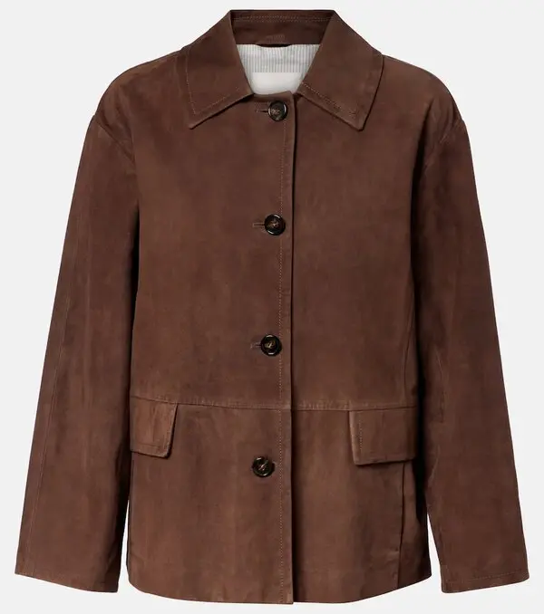 Max Mara Charme Suede Jacket - Brown