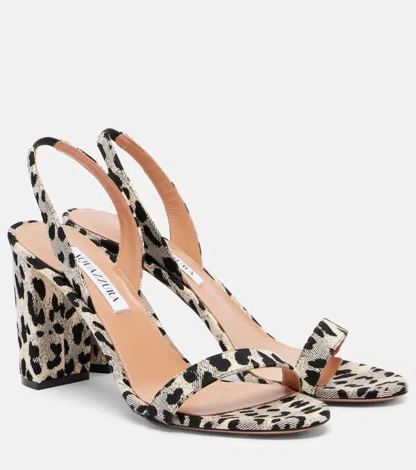 AQUAZZURA So Nude 85 Canvas Slingback Sandals - Black