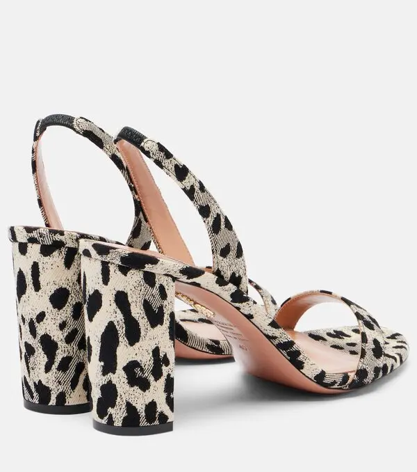 AQUAZZURA So Nude 85 Canvas Slingback Sandals - Black