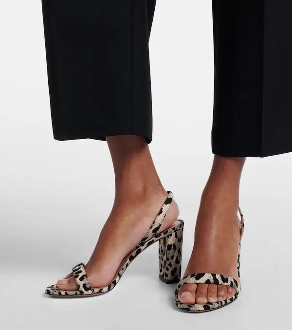 AQUAZZURA So Nude 85 Canvas Slingback Sandals - Black