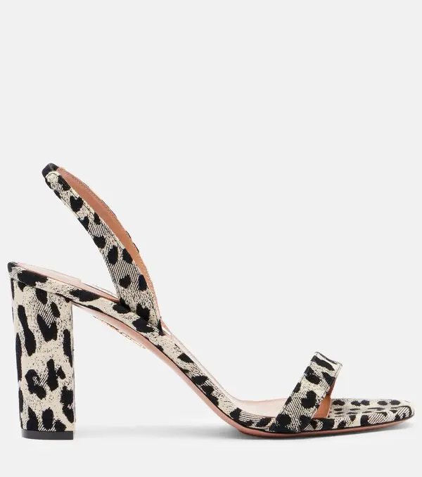 AQUAZZURA So Nude 85 Canvas Slingback Sandals - Black