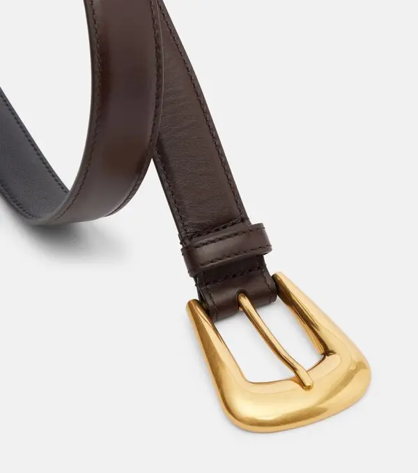 Saint Laurent Folk Leather Belt - Brown