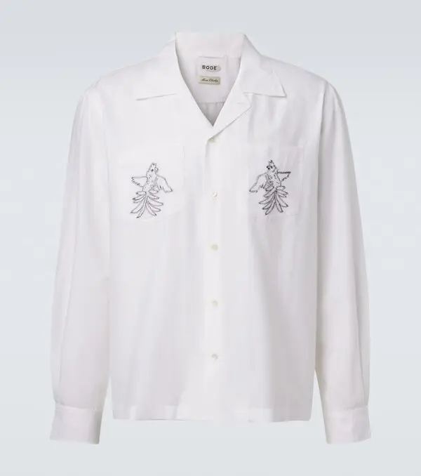 BODE Embroidered Cotton And Silk Shirt