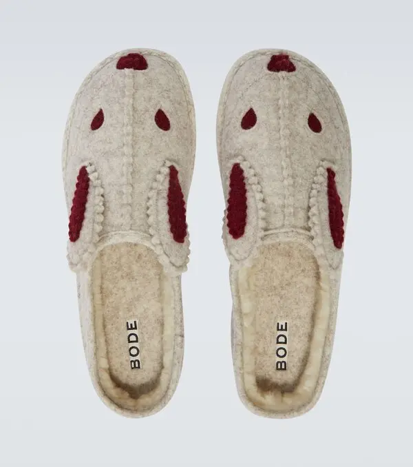 BODE Wool-blend Slippers - Beige