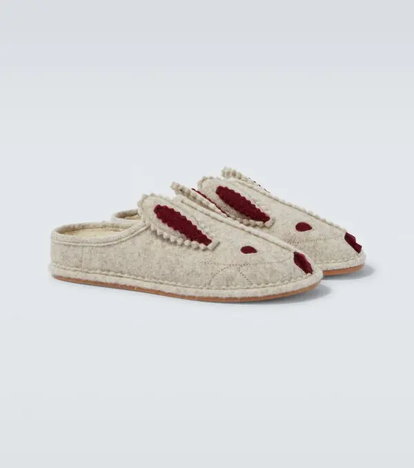 BODE Wool-blend Slippers - Beige