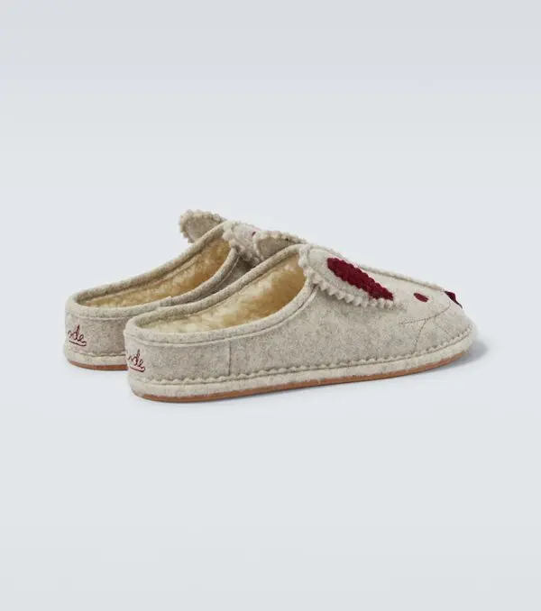 BODE Wool-blend Slippers - Beige