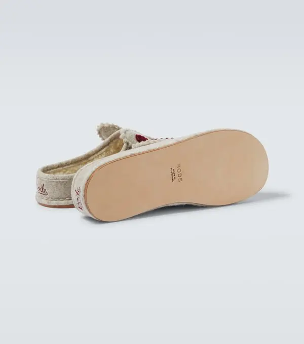 BODE Wool-blend Slippers - Beige
