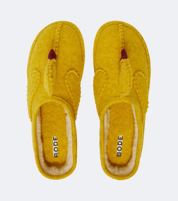 BODE Wool-blend Slippers - Yellow