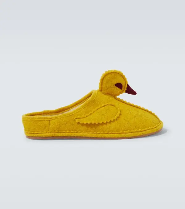 BODE Wool-blend Slippers - Yellow