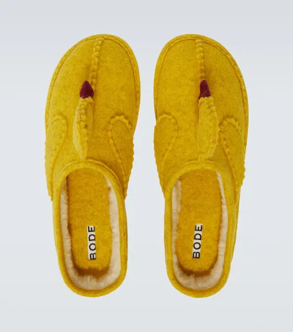 BODE Wool-blend Slippers - Yellow