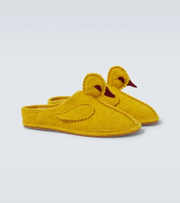 BODE Wool-blend Slippers - Yellow