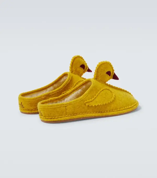BODE Wool-blend Slippers - Yellow