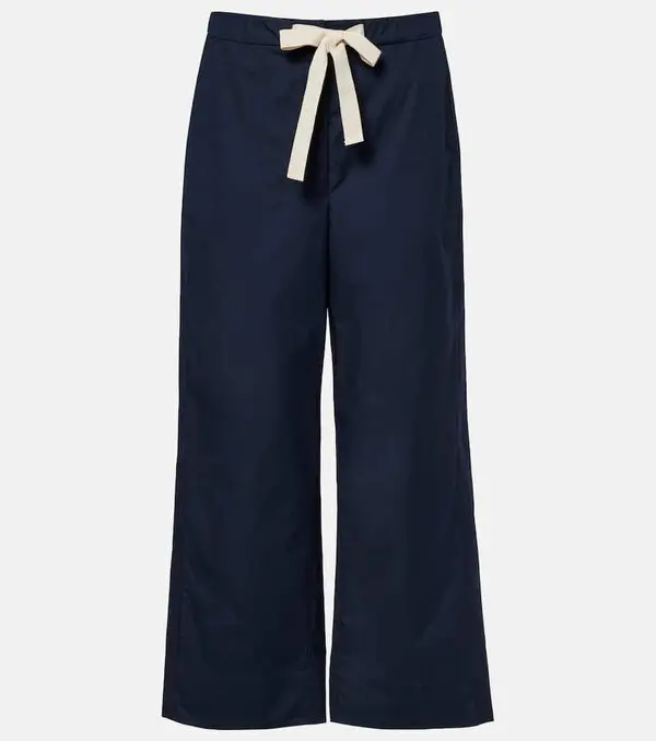 Max Mara Cotton Wide-leg Trousers - Blue