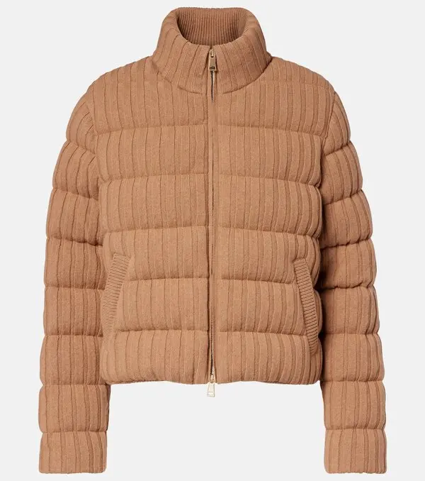 Moncler Wool And Cashmere Down Jacket - Brown