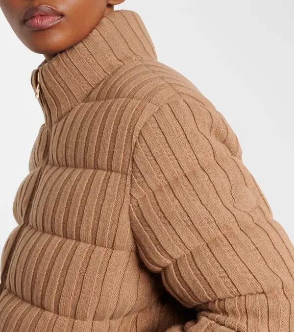 Moncler Wool And Cashmere Down Jacket - Brown