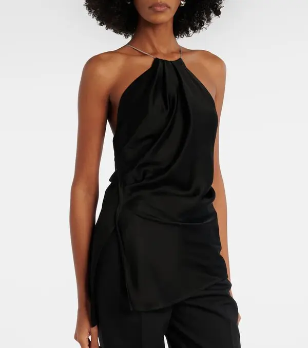 Victoria Beckham Draped Satin Top