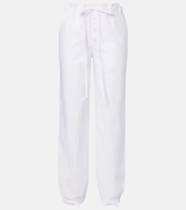 Victoria Beckham Cotton Poplin Tapered Pants - White