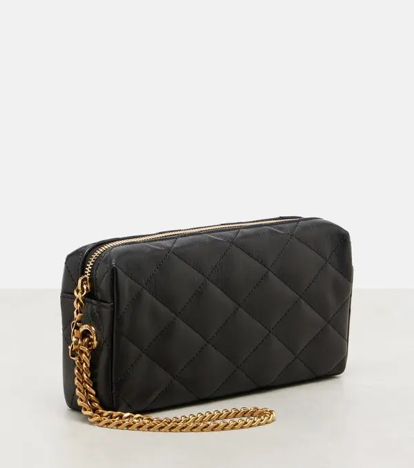 Saint Laurent Cassandre Quilted Leather Clutch - Black