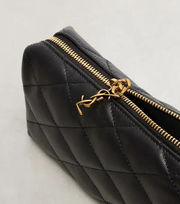 Saint Laurent Cassandre Quilted Leather Clutch - Black