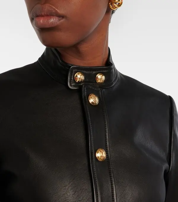 NILI LOTAN Hadley Cropped Leather Jacket