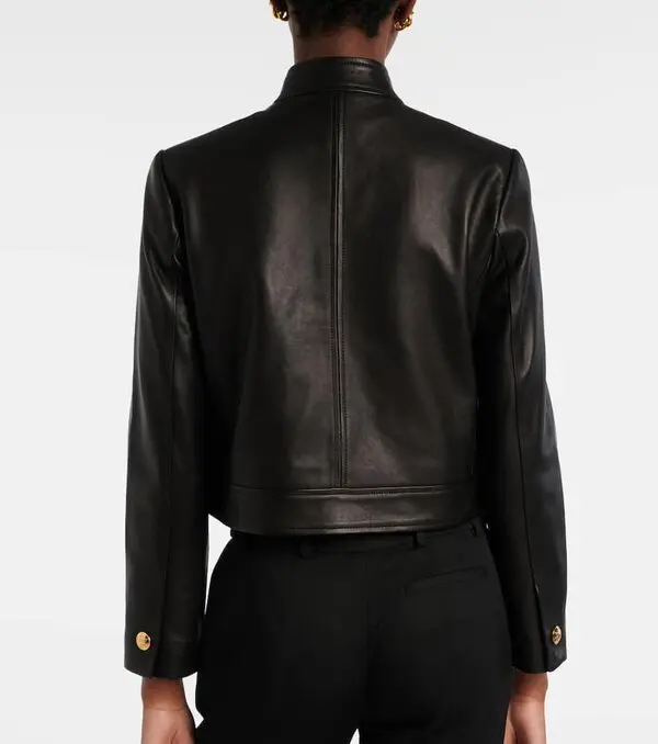 NILI LOTAN Hadley Cropped Leather Jacket