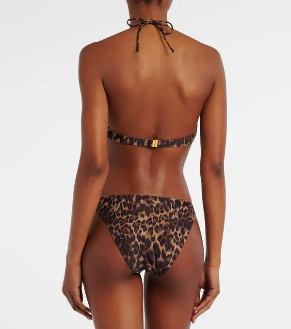 NILI LOTAN Leopard-print Bikini Bottom