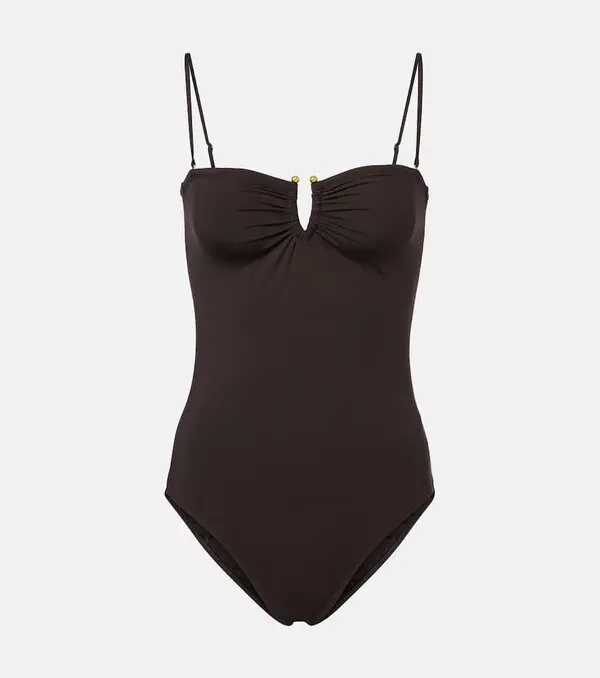 NILI LOTAN Gathered One-piece Swimsuit - Brown