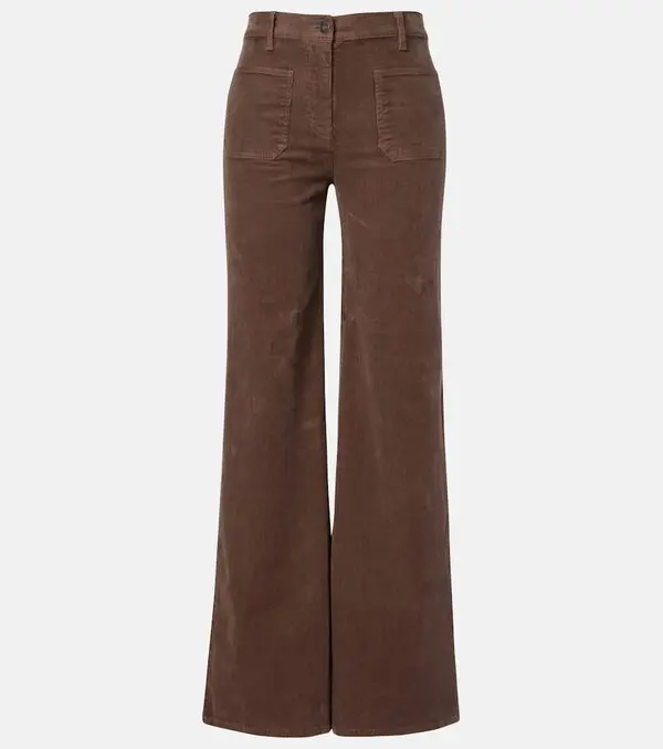 NILI LOTAN Florence Bootcut Corduroy Pants - Brown