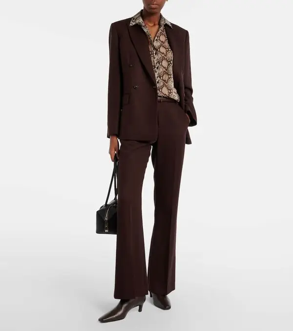 NILI LOTAN Gaia Snake-print Silk Shirt - Brown