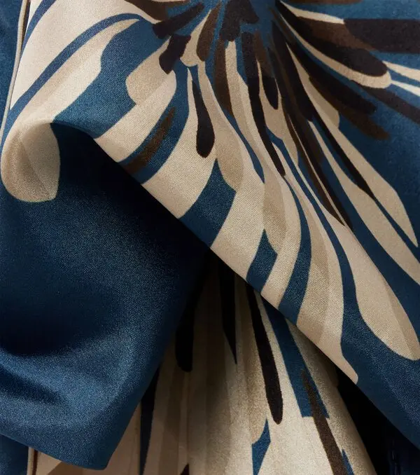 Brunello Cucinelli Floral Silk Twill Scarf - Blue
