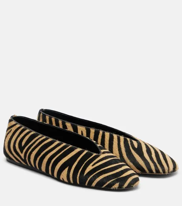 Le Monde Beryl Luna Calf Hair Ballet Flats - Black
