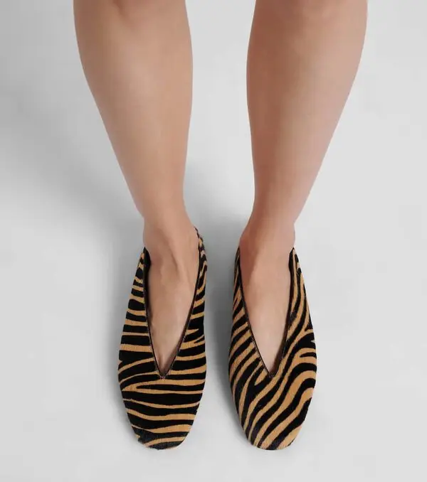 Le Monde Beryl Luna Calf Hair Ballet Flats - Black