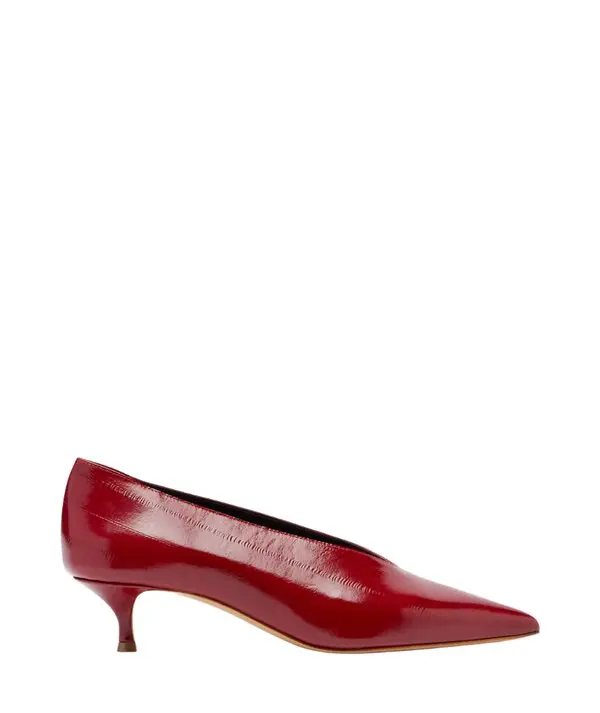 Le Monde Beryl Babouche Leather Pumps - Red