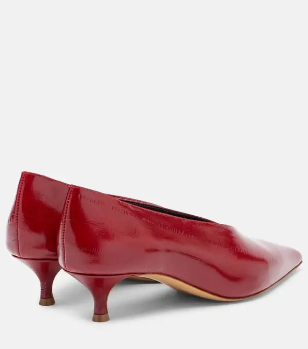 Le Monde Beryl Babouche Leather Pumps - Red