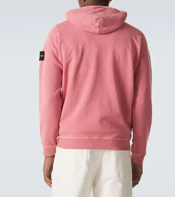 Stone Island Compass Cotton Zip-up Hoodie - Pink