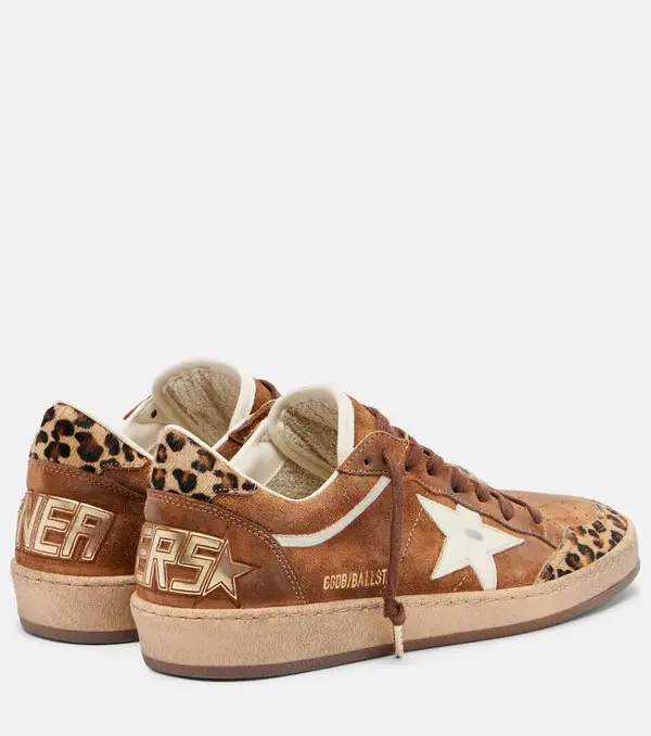 GOLDEN GOOSE Ball Star Calf Hair-trimmed Sneakers - Brown