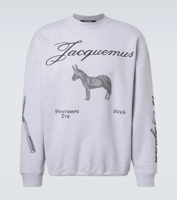 Jacquemus J Embroidered Cotton Fleece Sweatshirt