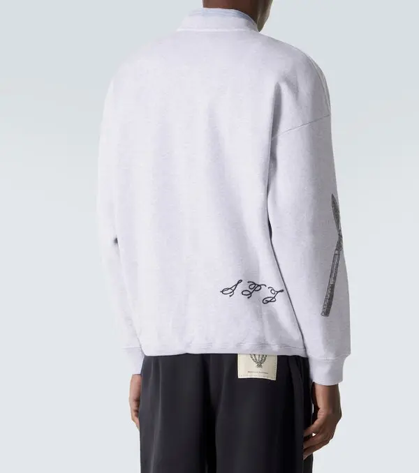 Jacquemus J Embroidered Cotton Fleece Sweatshirt