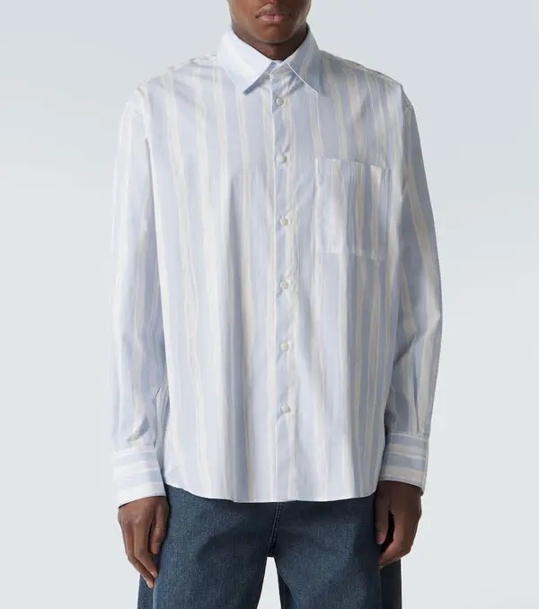 Jacquemus Camargue Striped Cotton Shirt - Blue