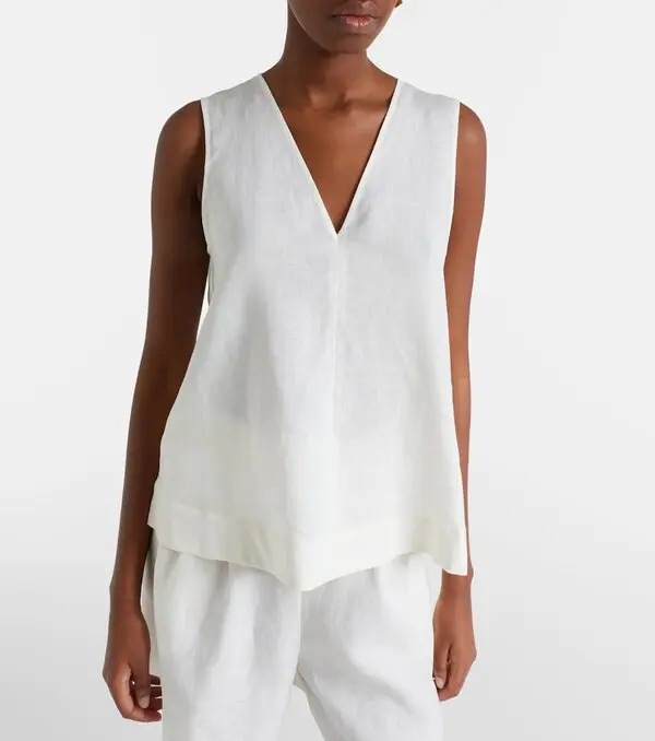 Asceno Linen Top - White