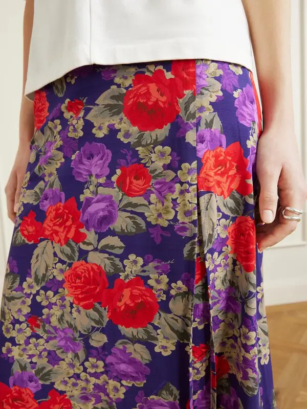 Acne Studios Intessa Floral-print Stretch-jersey Midi Skirt And Pants Set - Multi