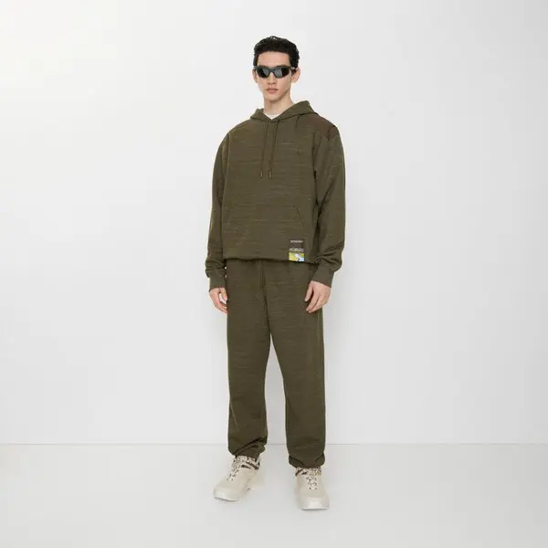 Burberry Landscape Label Cotton Jogging Pants - Thorn Green Melange